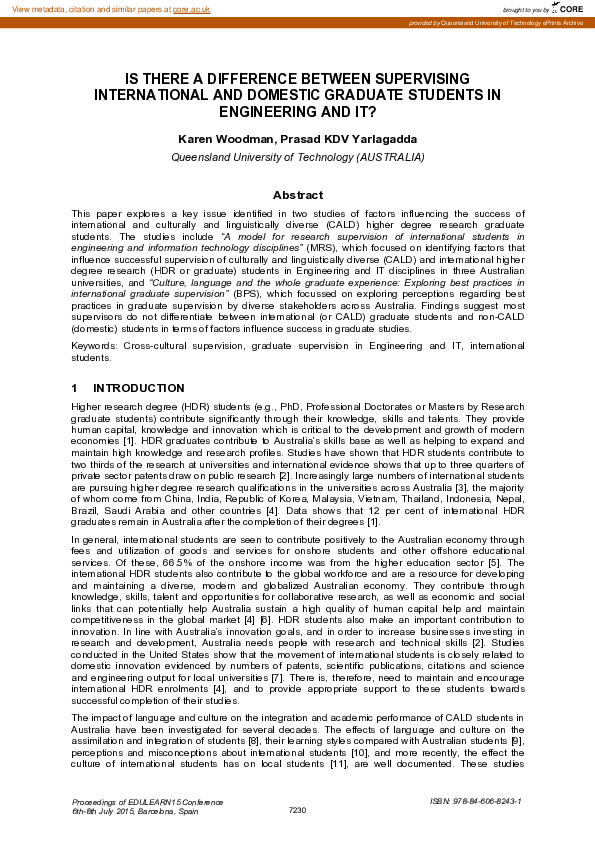 (PDF) Is there a difference between supervising international and domestic graduate students in ...
