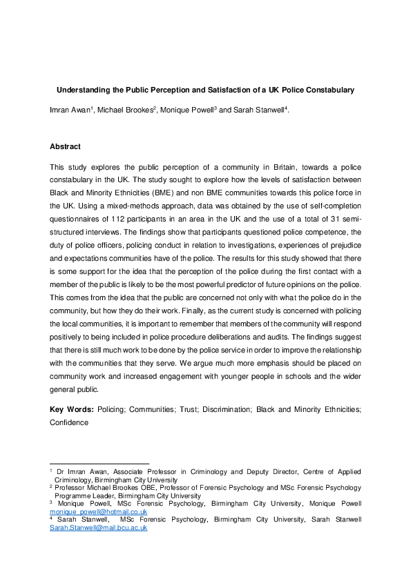 (PDF) Understanding the public perception and satisfaction of a UK ...