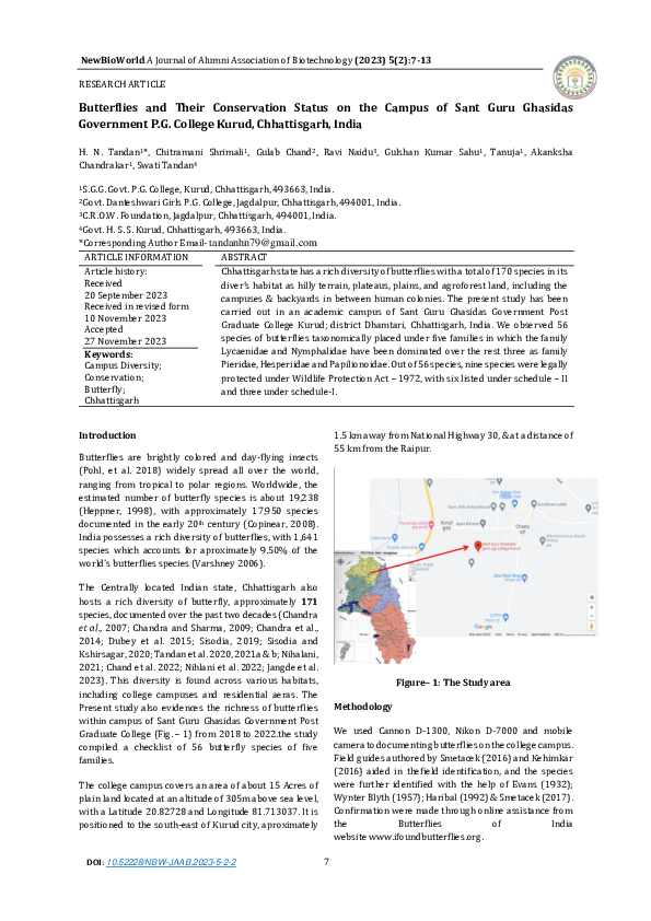 (PDF) Butterflies and Their Conservation Status on the Campus of Sant ...