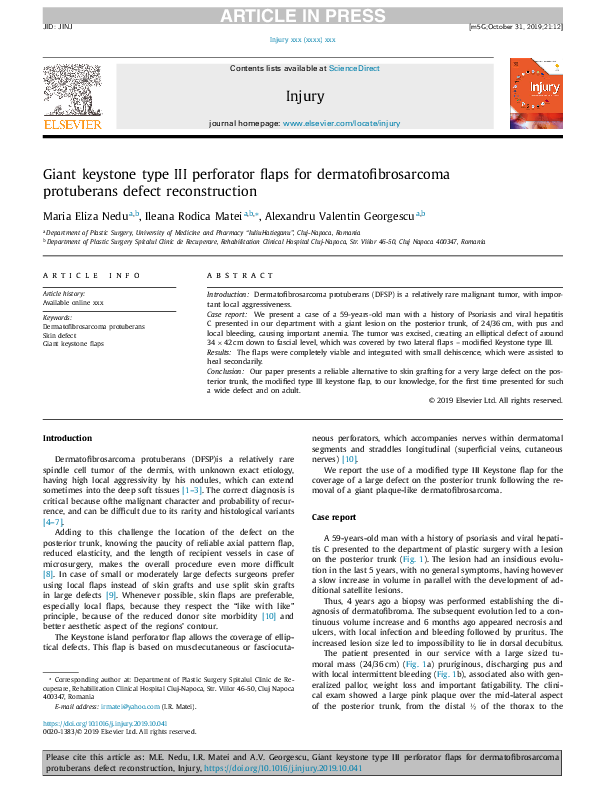 (PDF) Giant keystone type III perforator flaps for dermatofibrosarcoma ...