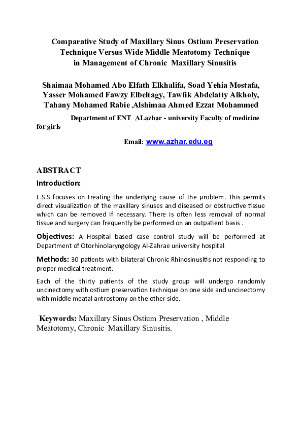 (DOC) Comparative Study of Maxillary Sinus Ostium Preservation ...