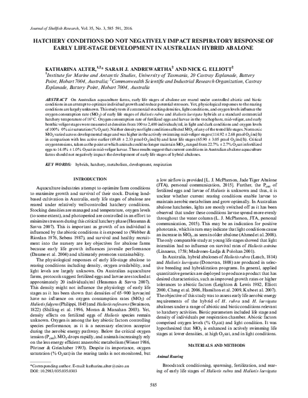 (PDF) Hatchery Conditions do not Negatively Impact Respiratory Response ...
