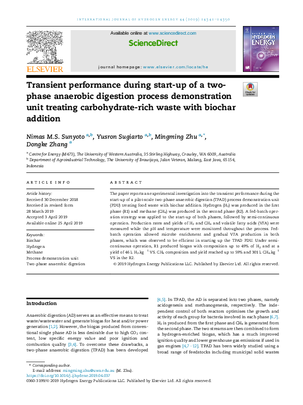 (PDF) Transient performance during start-up of a two-phase anaerobic ...