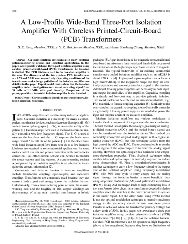 (PDF) A low-profile wide-band three-port isolation amplifier with ...
