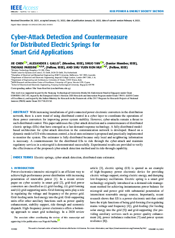 (PDF) Cyber-Attack Detection and Countermeasure for Distributed ...