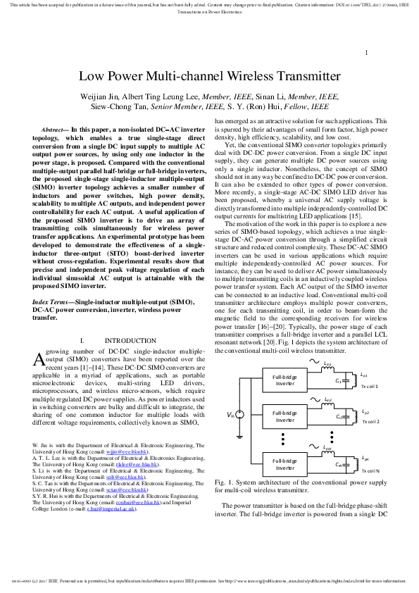 (PDF) Low-Power Multichannel Wireless Transmitter | Ron Hui - Academia.edu