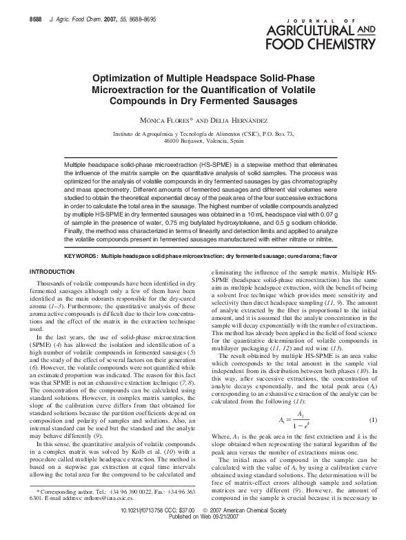 (PDF) Optimization of Multiple Headspace Solid-Phase Microextraction for the Quantification of ...