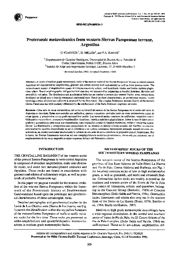 (PDF) Proterozoic metavolcanics from western Sierras Pampeanas terrane ...