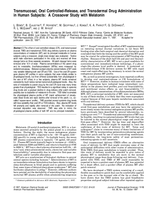 (PDF) Transmucosal, Oral Controlled-Release, and Transdermal Drug ...