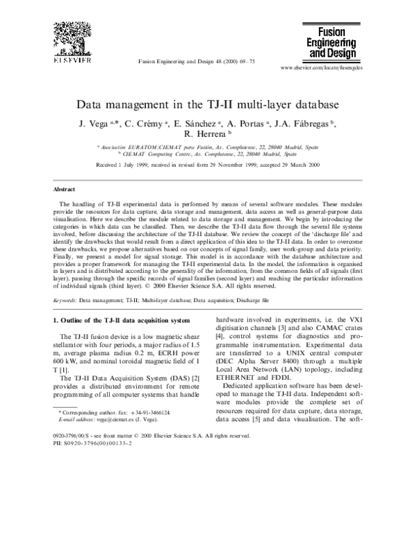 (PDF) Data management in the TJ-II multi-layer database