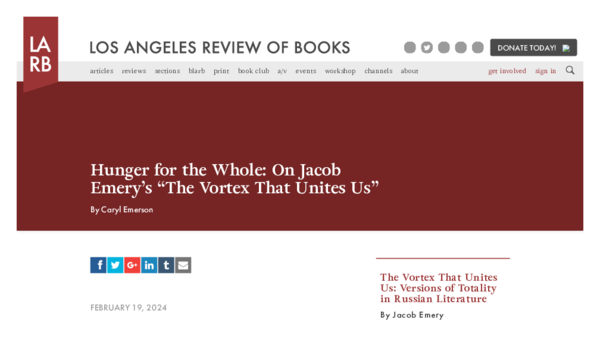 (PDF) Hunger for the Whole: On Jacob Emery's "The Vortex That Unites Us"