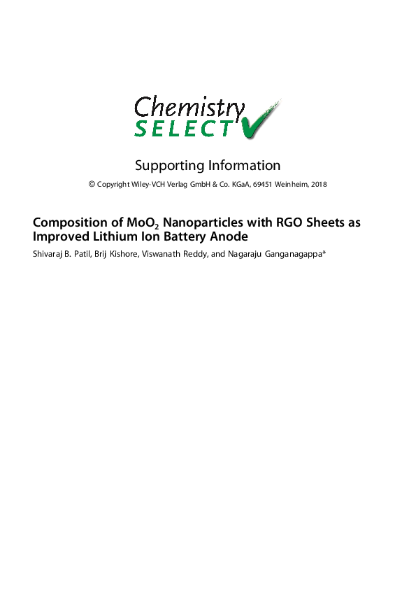 (PDF) Composition of MoO2 Nanoparticles with RGO Sheets as Improved ...