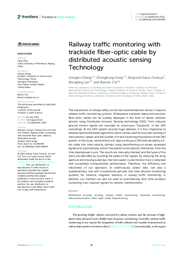 (PDF) Railway traffic monitoring with trackside fiber-optic cable by ...