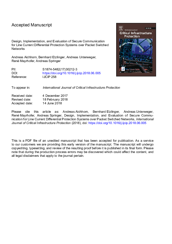 Pdf Design Implementation And Evaluation Of Secure Communication For Line Current 2953