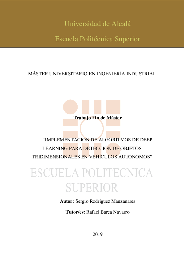 (PDF) Implementación de algoritmos de Deep Learning para detección de objetos tridimensionales ...