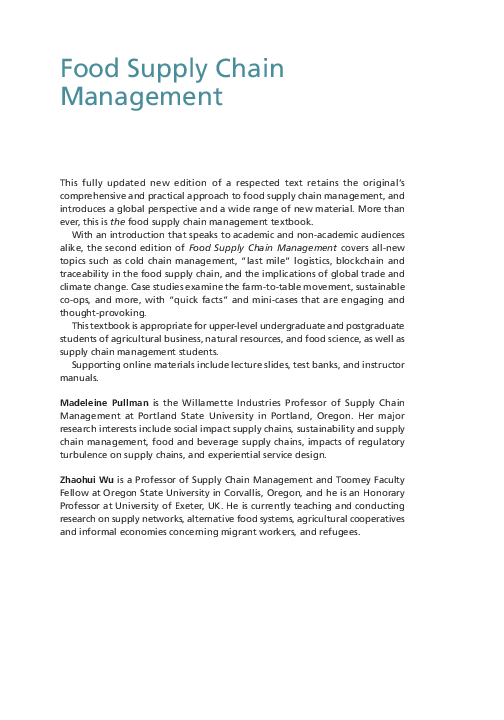 (PDF) Food Supply Chain Management (PDF) Food Supply Chain Management