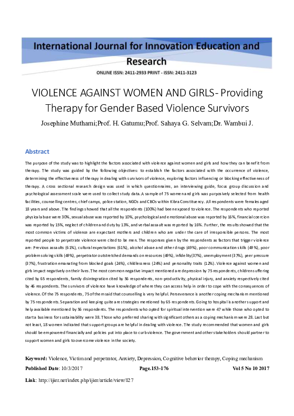 (PDF) Violence Against Women and Girls