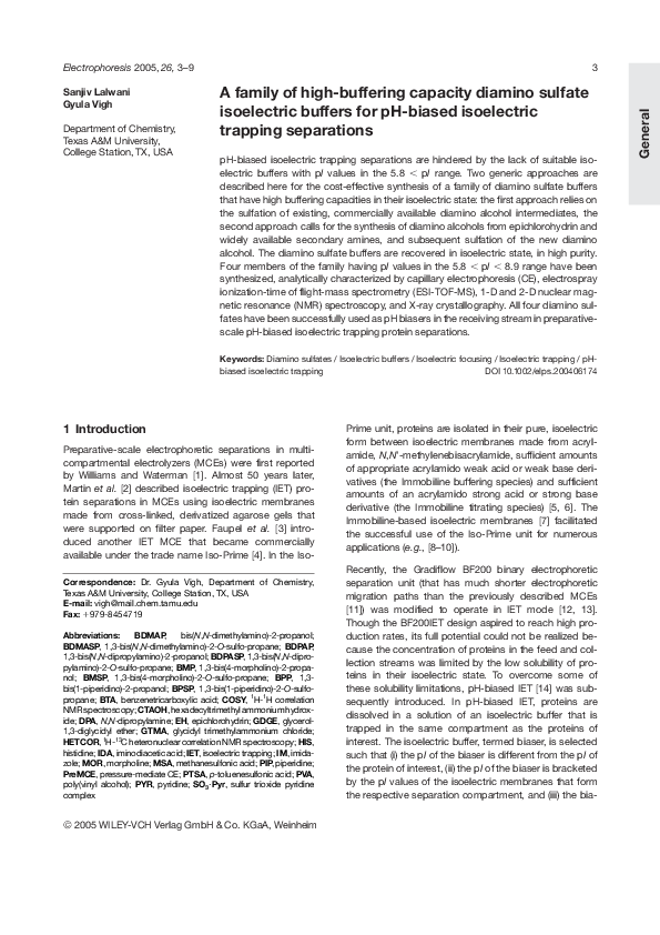 (PDF) A family of high-buffering capacity diamino sulfate isoelectric buffers for pH-biased ...
