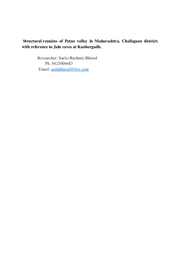 (PDF) Title: Archaeological Exploration of Structural Remains in the ...