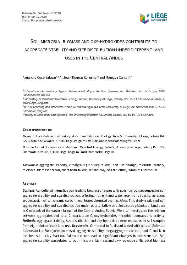 (PDF) Soil microbial biomass and oxy-hydroxides contribute to aggregate stability and size ...