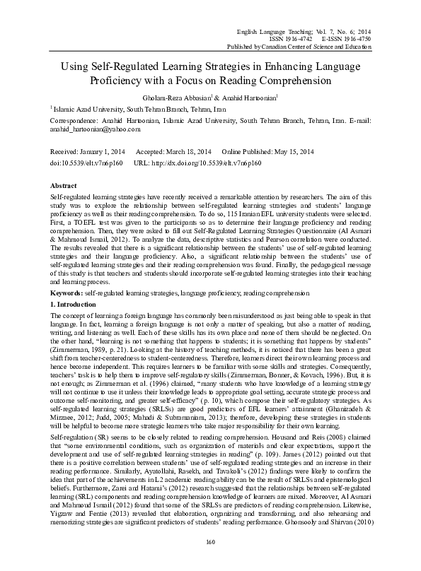 (PDF) Using Self-Regulated Learning Strategies in Enhancing Language ...
