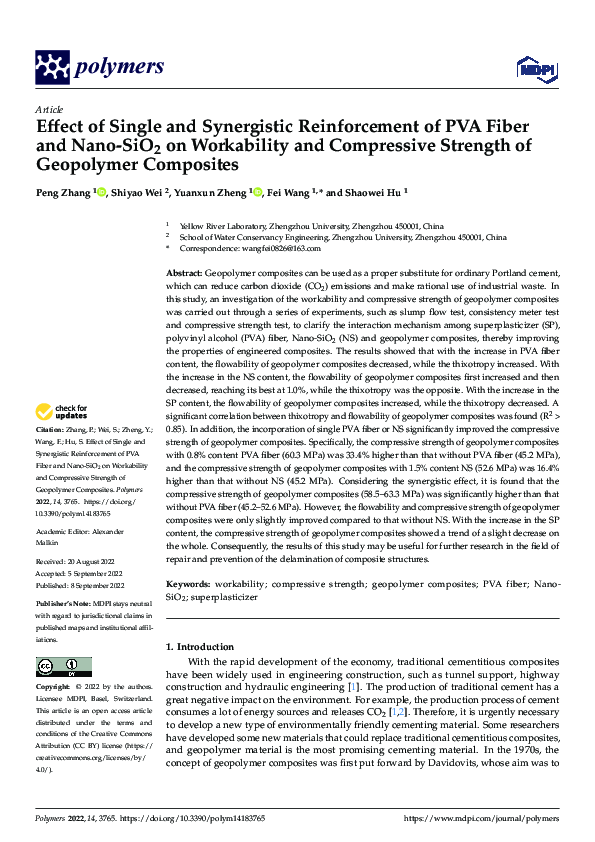 (PDF) Effect of Single and Synergistic Reinforcement of PVA Fiber and ...