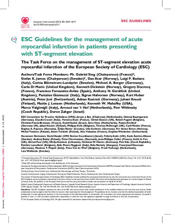 (PDF) 2017 ESC Guidelines for the management of acute myocardial ...