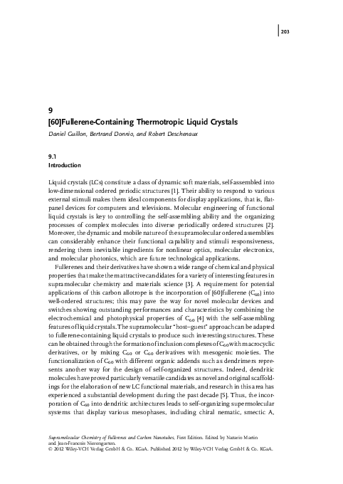 (PDF) Supramolecular Chemistry of Fullerenes and Carbon Nanotubes at Interfaces: Toward Applications