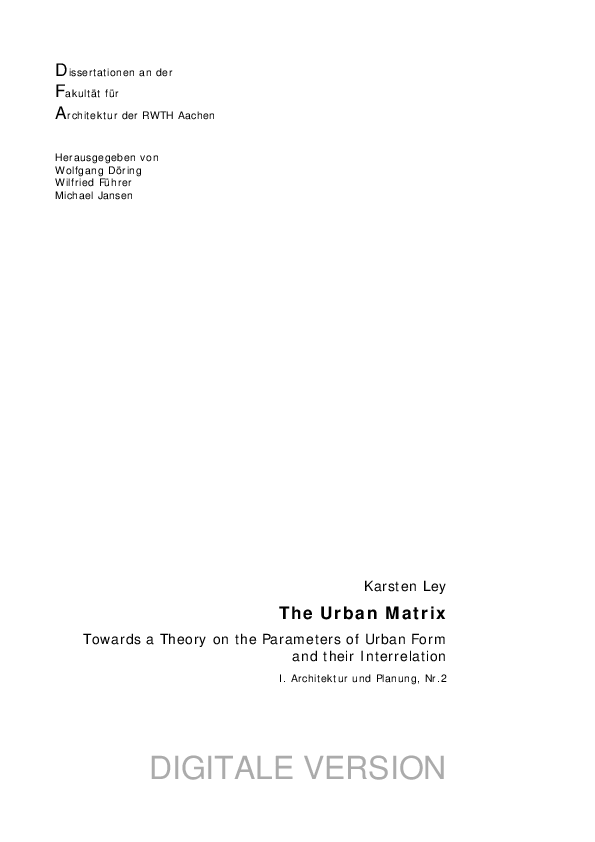 (PDF) The urban matrix : towards a theory on the parameters of urban ...