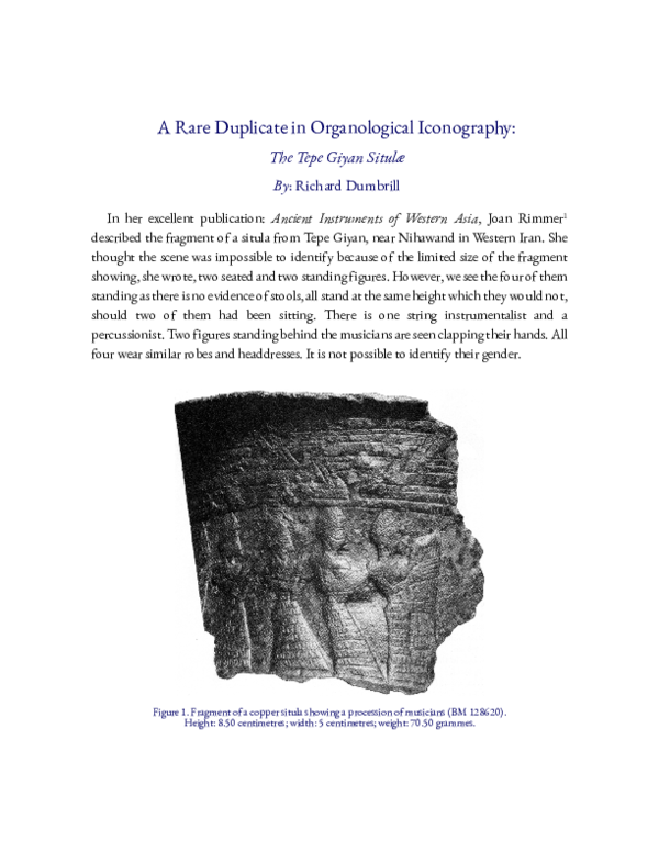 (PDF) A rare duplicate in Organological Iconography: The Tepe Giyan Situla