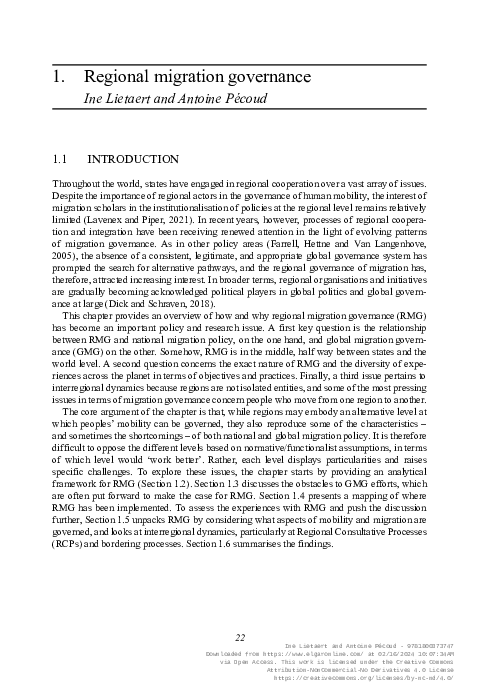 (PDF) Regional migration governance