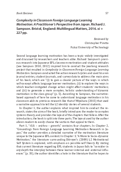 (PDF) Complexity in Classroom Foreign Language Learning Motivation: A ...