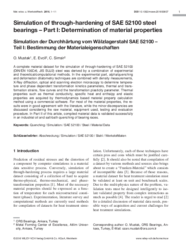 (PDF) Simulation of through-hardening of SAE 52100 steel bearings ...