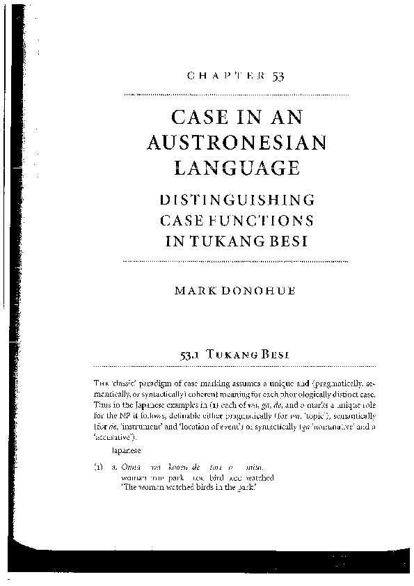 (PDF) Case in an Austronesian Language
