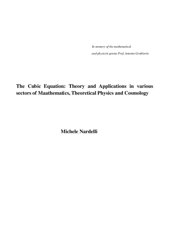 (PDF) The cubic equations - theory and applications