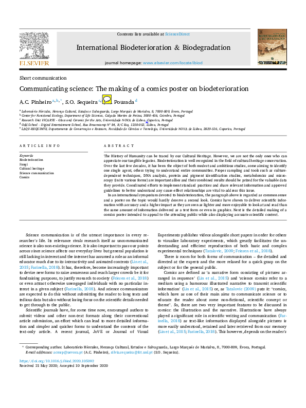 (PDF) Communicating science: The making of a comics poster on ...