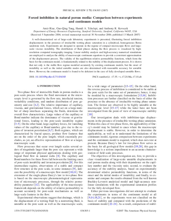 (PDF) Forced imbibition in natural porous media: Comparison between ...