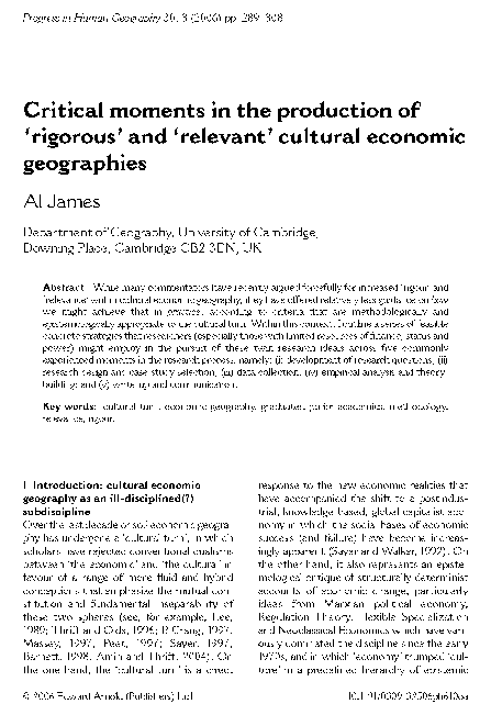 (PDF) Critical moments in the production of 'rigorous' and 'relevant ...
