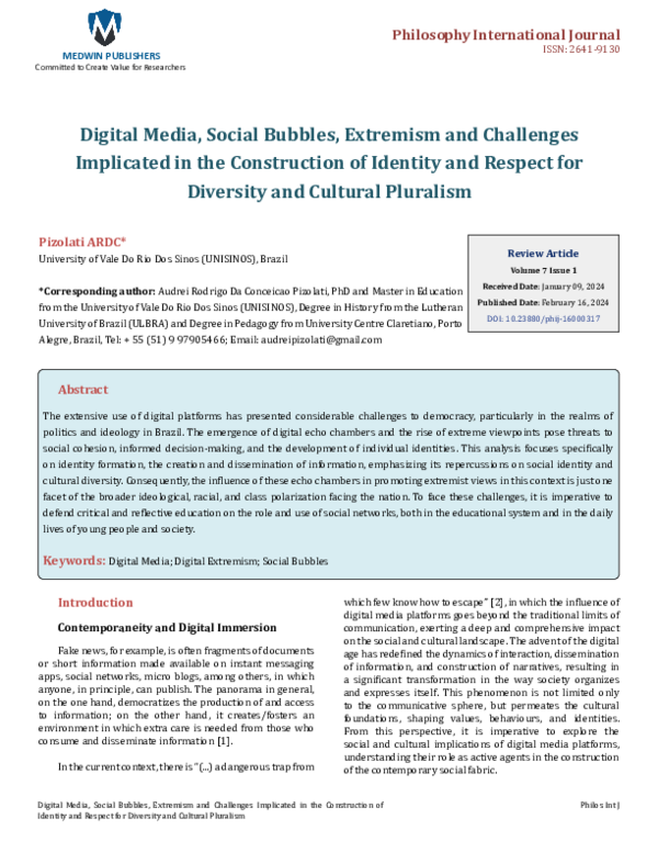(PDF) Digital Media, Social Bubbles, Extremism and Challenges ...