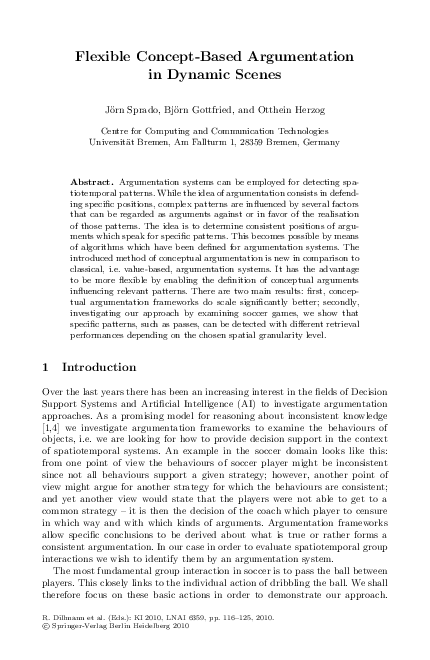 Pdf Flexible Concept Based Argumentation In Dynamic Scenes