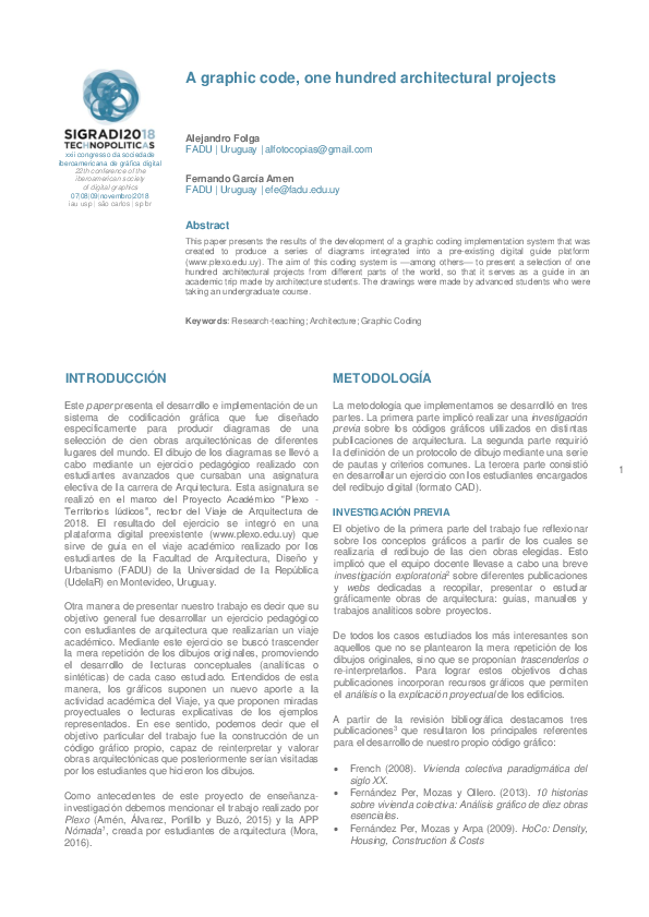 (PDF) A graphic code, one hundred architectural projects