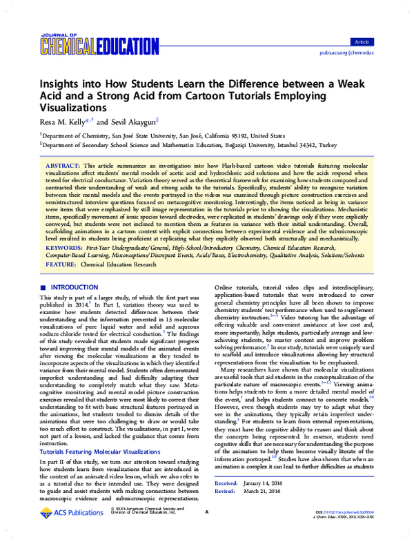 (PDF) Insights into How Students Learn the Difference between a Weak ...