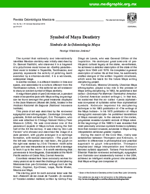 (PDF) Symbol of Maya Dentistry Símbolo de la Odontología | Rodrigo ...
