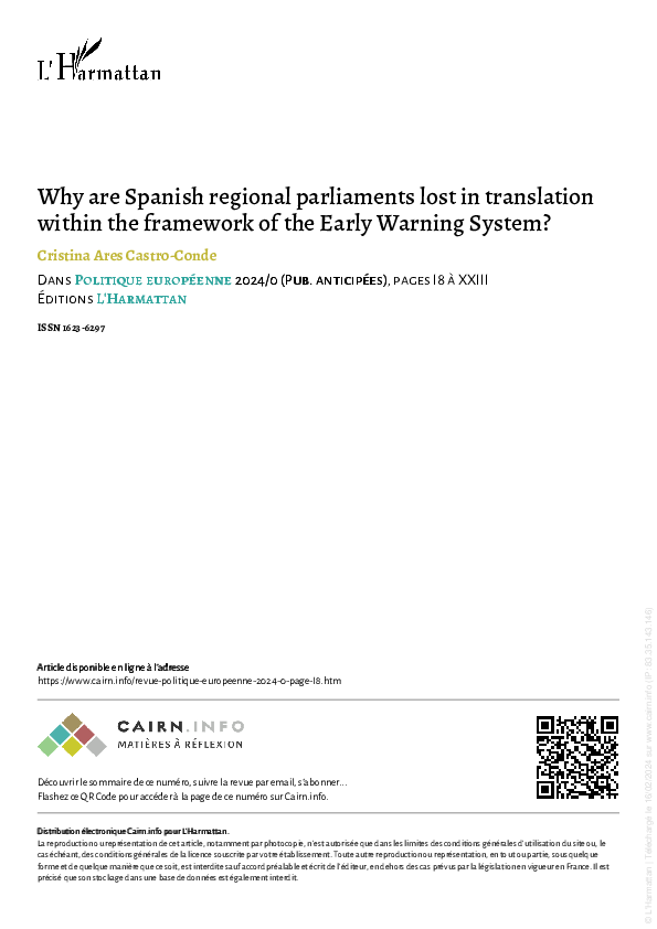 (PDF) Why are Spanish regional parliaments lost in translation within ...