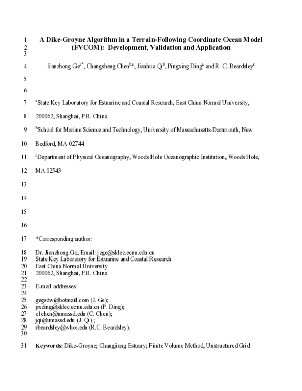 (PDF) A dike–groyne algorithm in a terrain-following coordinate ocean ...