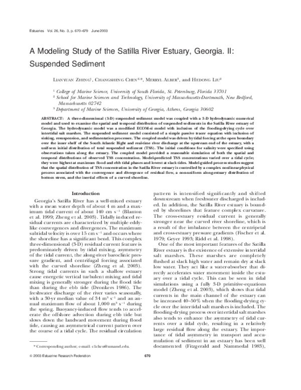 (PDF) A modeling study of the Satilla River estuary, Georgia. II ...