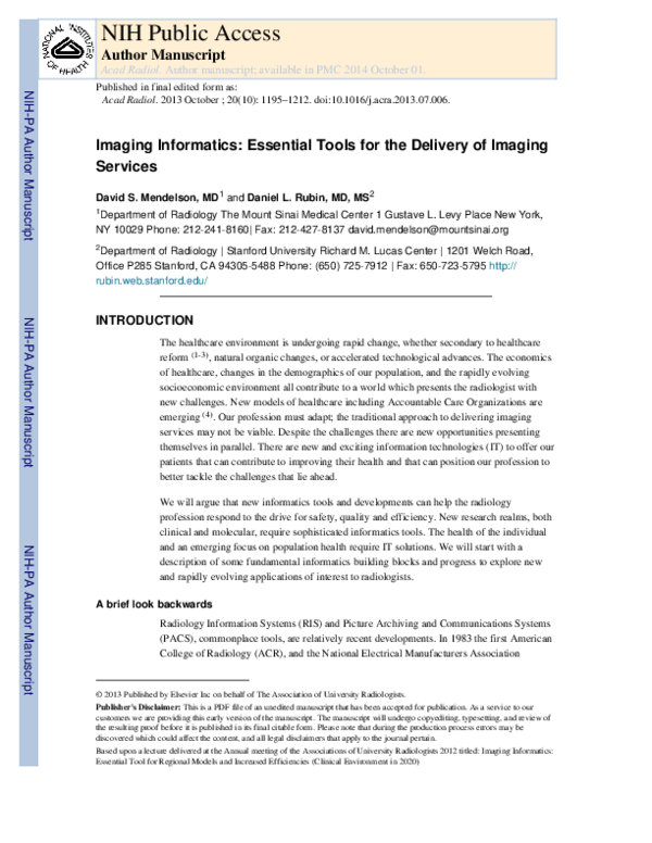 (PDF) Imaging Informatics