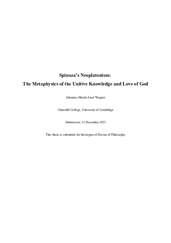 (PDF) A Neoplatonic Reading of Spinoza