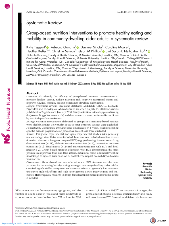 (PDF) Group-based nutrition interventions to promote healthy eating and ...