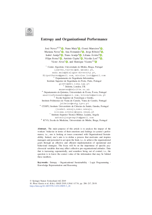 (PDF) Entropy and Organizational Performance
